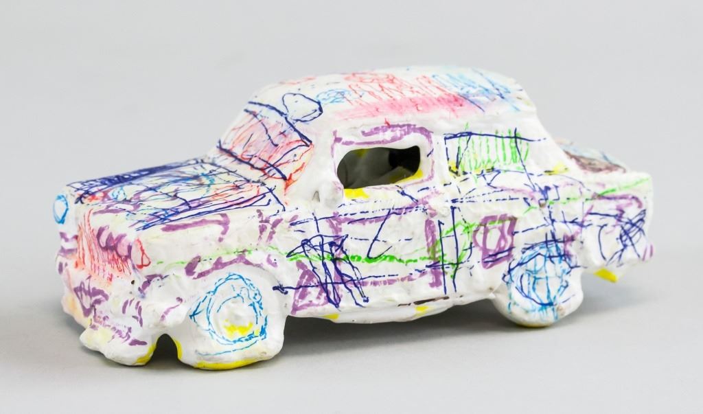 American Plaster Car Sculpture Signed Cy Twombly