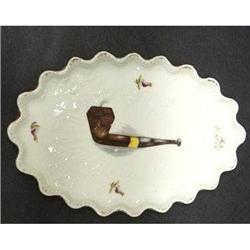 RARE ANTIQUE PORCELAIN PIPE TRAY #2278256