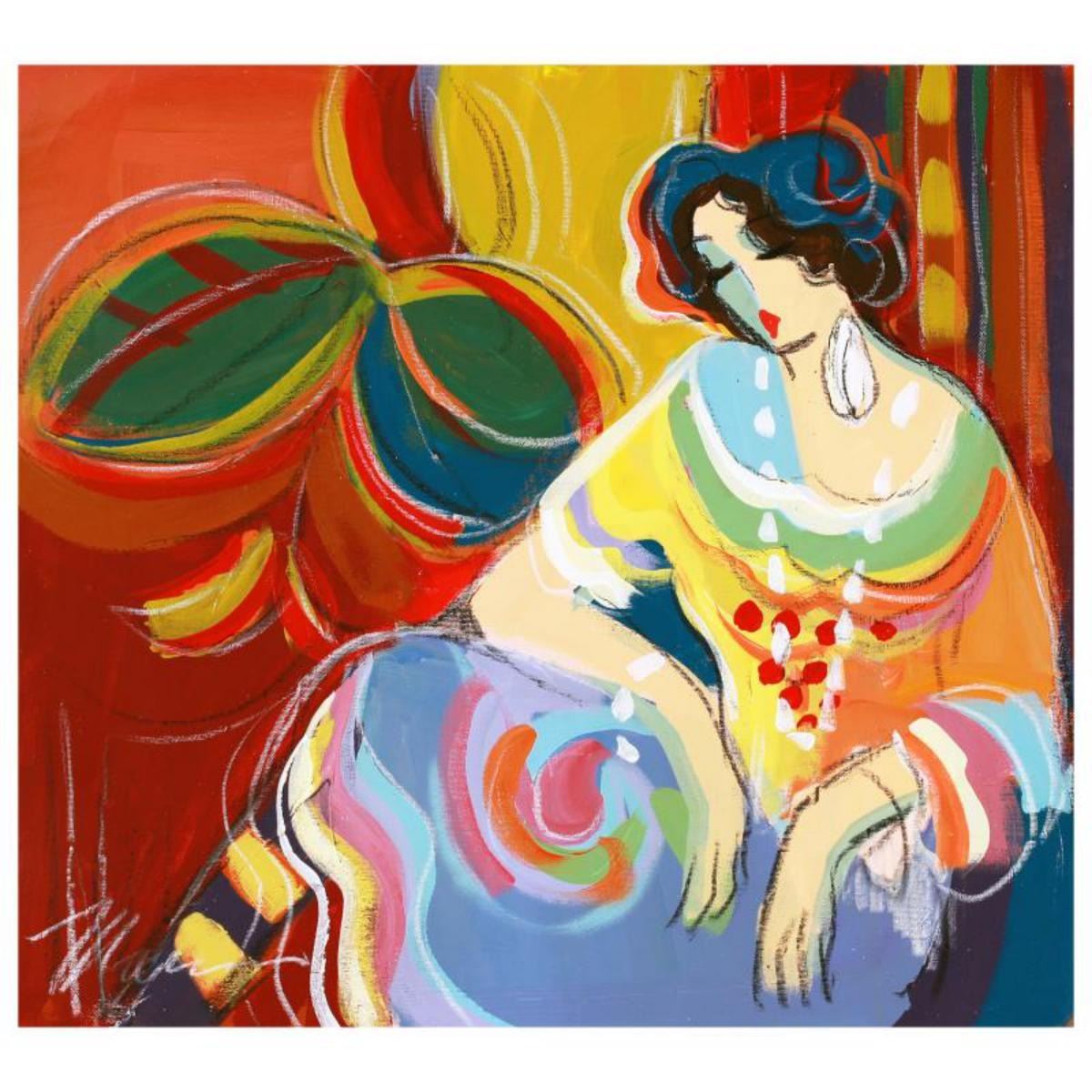 Isaac Maimon, "Gulianna " Hand Signed Original Acrylic Painting on ...