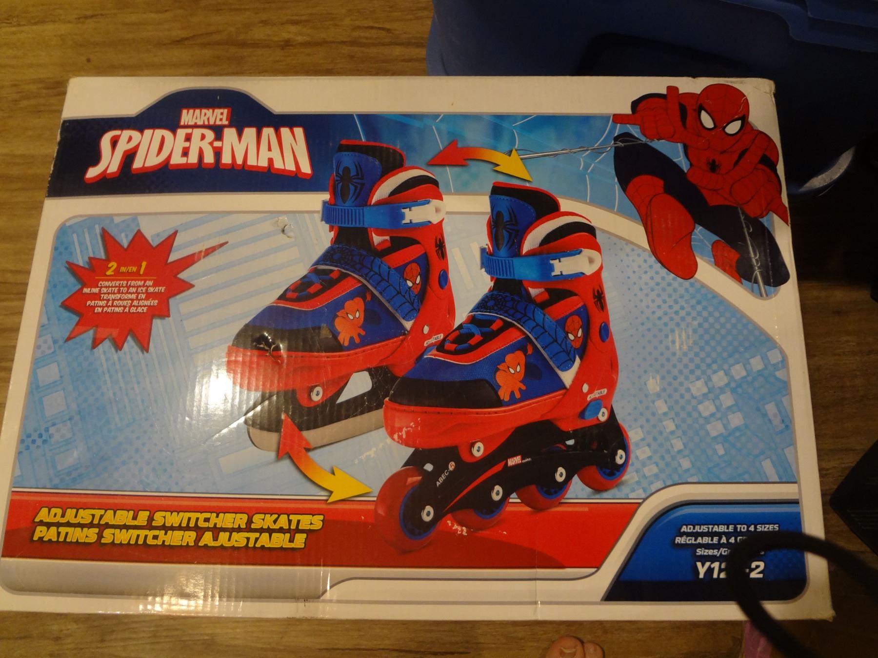 NEW Kids Y12-2 Spiderman Convertible Skates