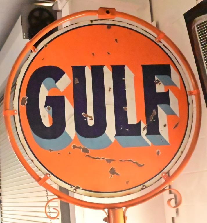 Large Gulf Porcelain Sign