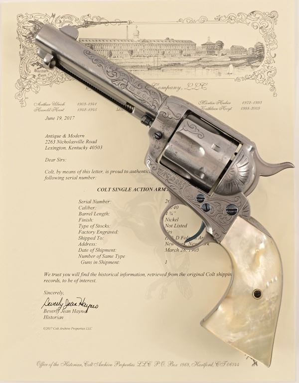 Factory Engraved Colt SAA .38 WCF Revolver