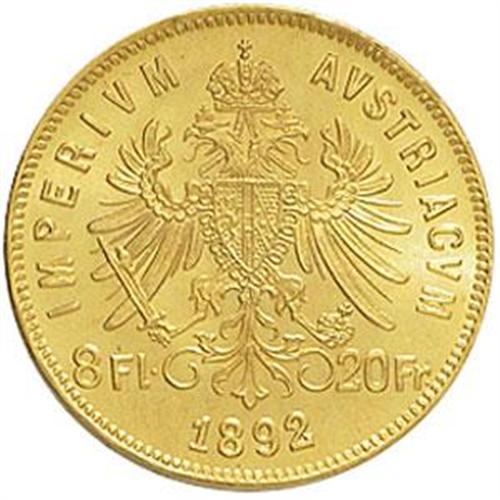 Austria Francesco Giuseppe (1848-1916) 8 fiorini-20 franchi 1892