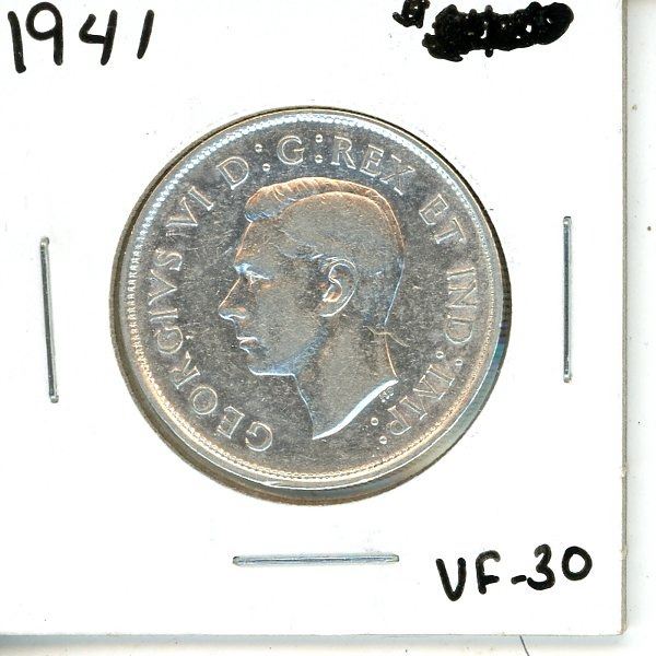 1941 Canadian Silver Fifty Cent Coin - Schmalz Auctions