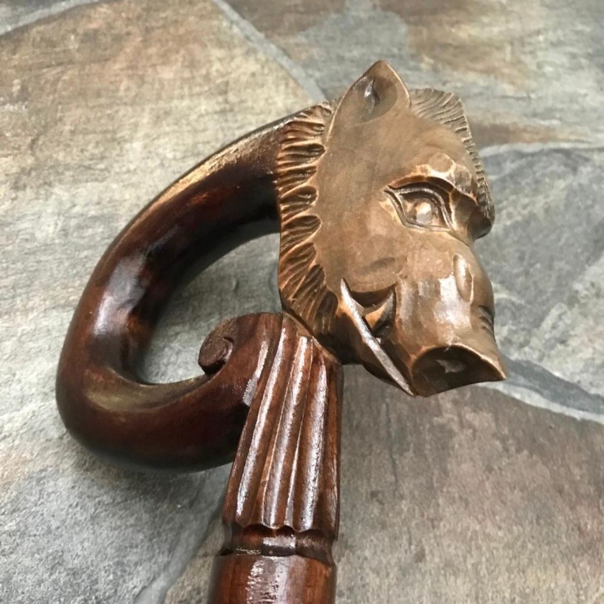 Handcrafted Ukrainian Wild Boar Walking Stick, Cane