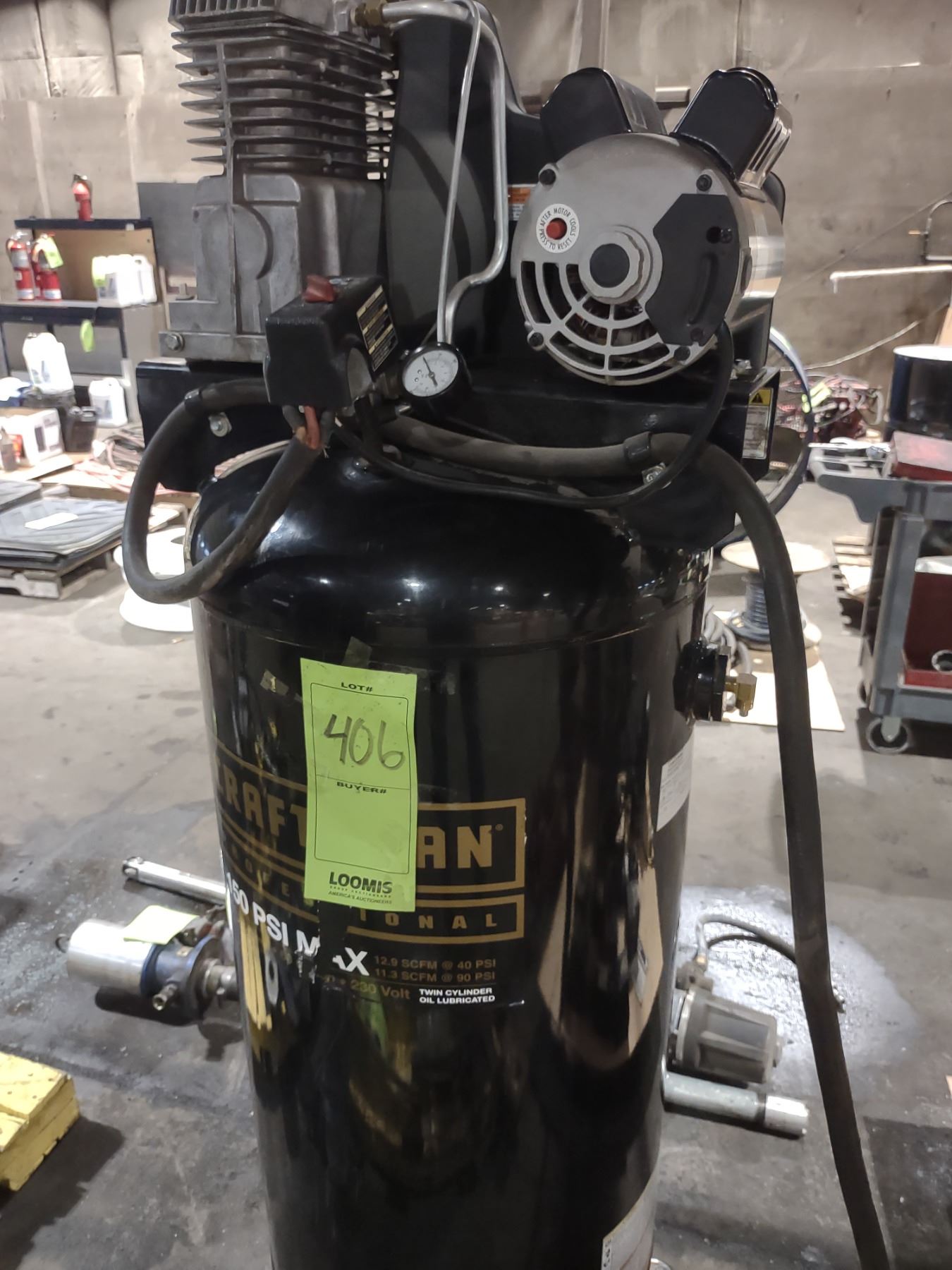 CRAFTSMAN PROFESSIONAL 60 GAL. AIR COMPRESSOR, TWIN CYLINDER, 150 PSI