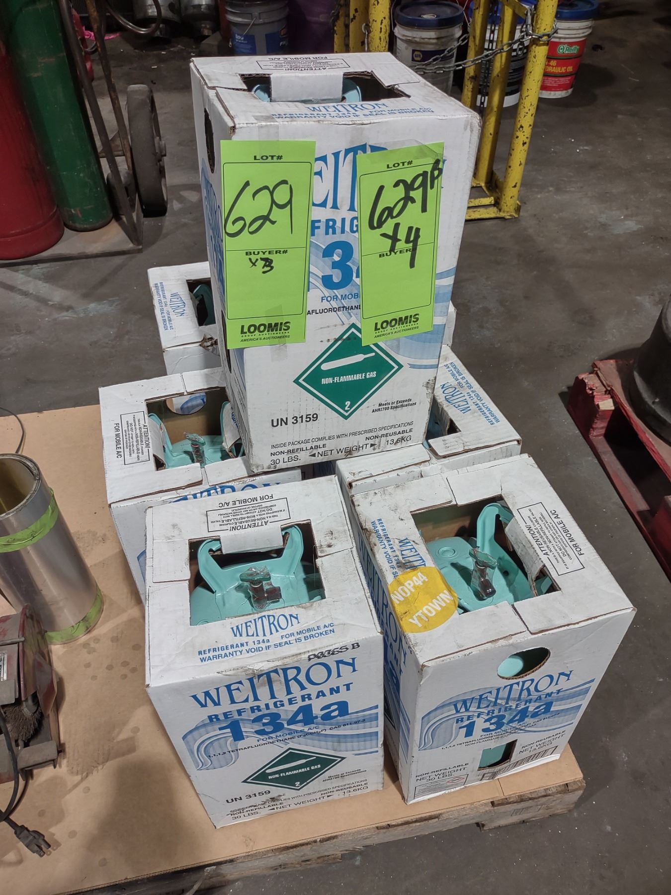 NEW, FULL WEITRON 134A REFRIGERANT, 30 LBS UN3159 (X3)