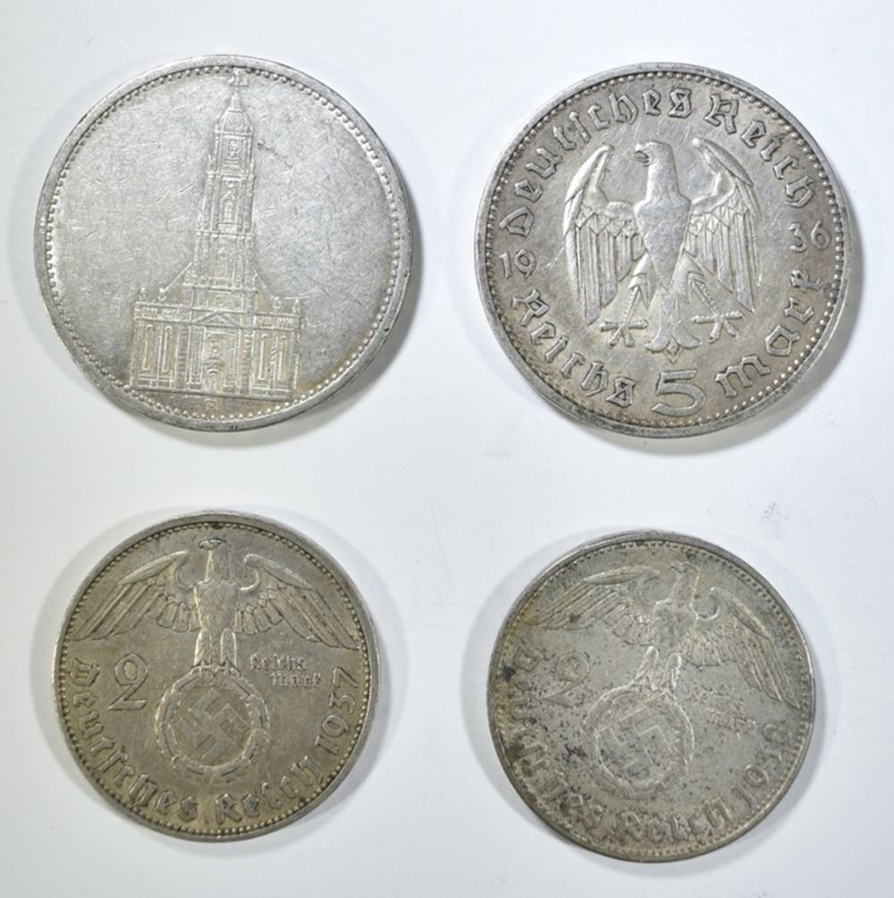 4 THIRD REICH COINS: