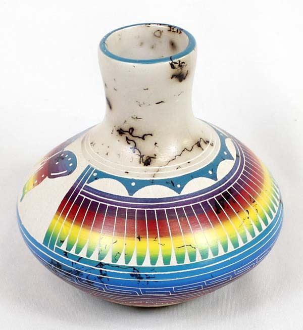 Navajo Horse Hair Etched Pottery by Marsha Bennett