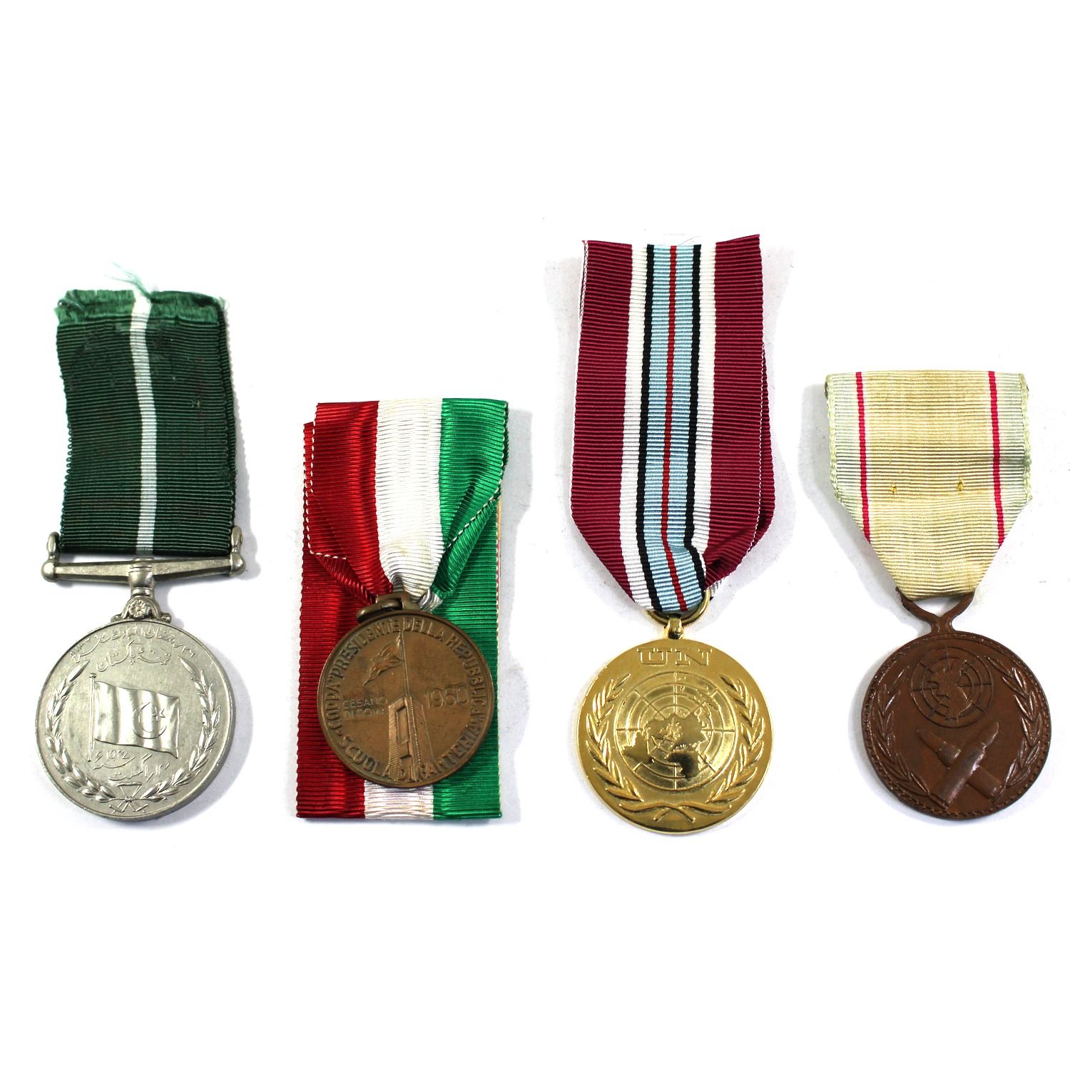 Lot of 4x International Medals. Includes Pakistan War Medal, 1960 Italy ...