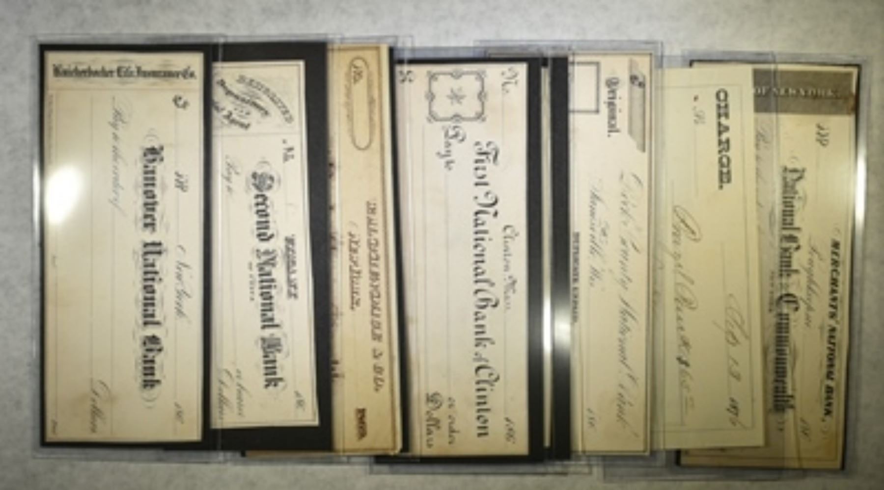 LOT OF 8 1800'S CHECKS & RECEIPTS