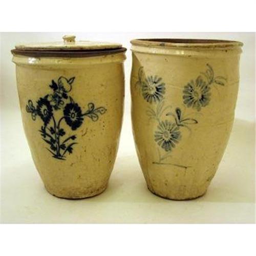 Rare Antique Flow Blue Pottery Urn #2328005