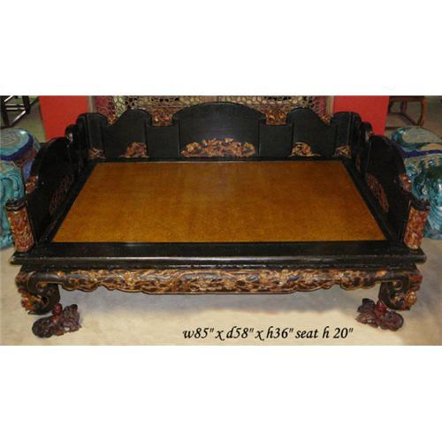 Vintage Chinese Fujian Fu-Dog Legs Day Bed #2340256