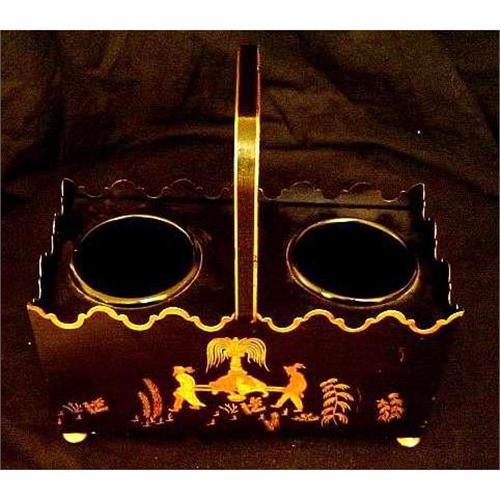 Tole Footed Double Wine Caddy #2340435