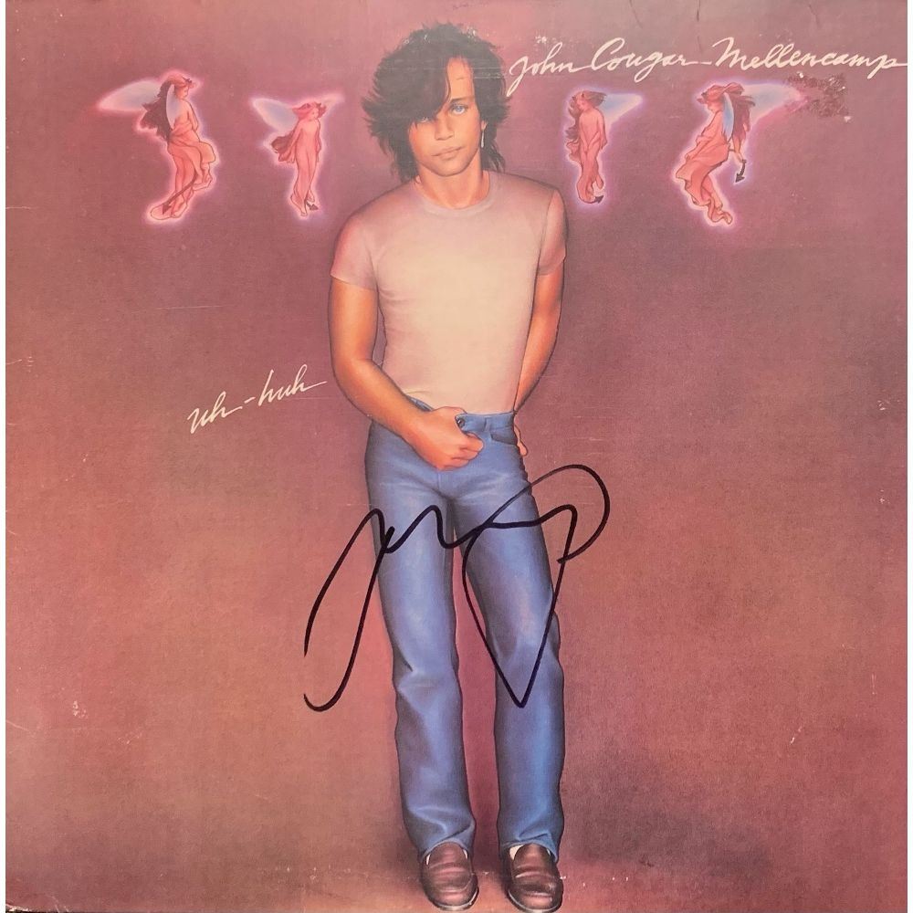 Signed John Cougar Mellencamp Uh Huh Album Cover