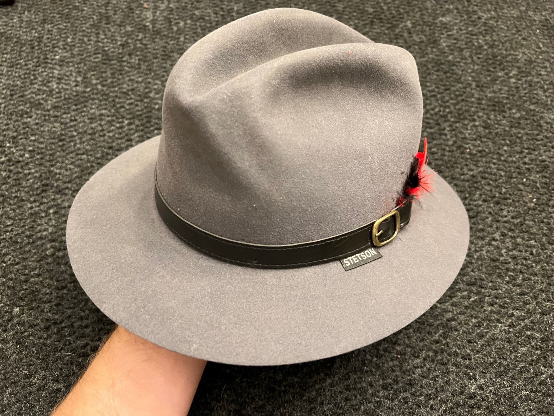 Vintage Gray Mallory by Stetson Western Hat 7 56mm