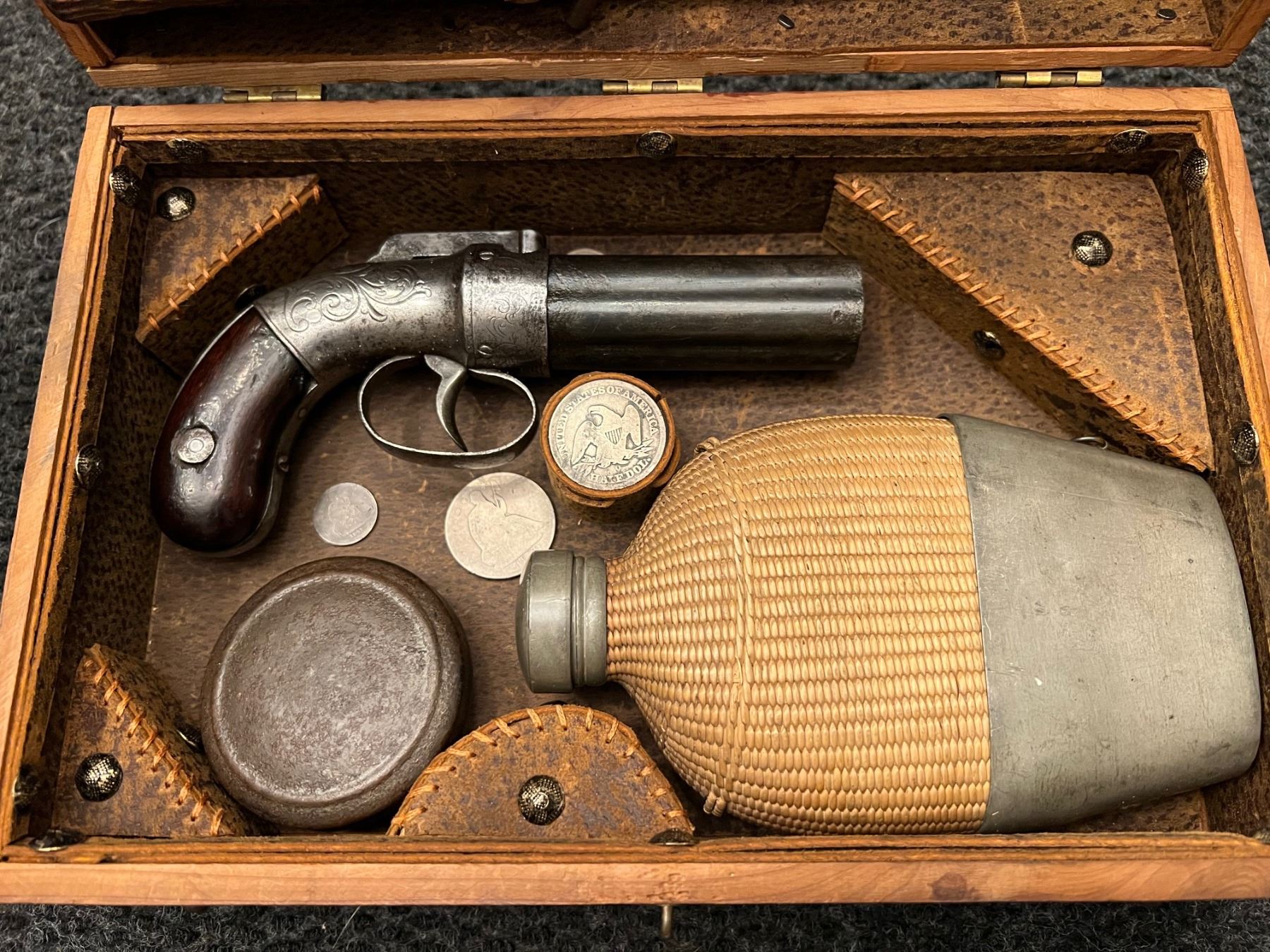 Antique Boxed Gamblers Allen & Thurber .31 cal Pepperbox Pistol