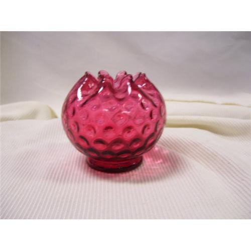 Fenton Ruby Overlay Vintage Rose Bowl #2352583