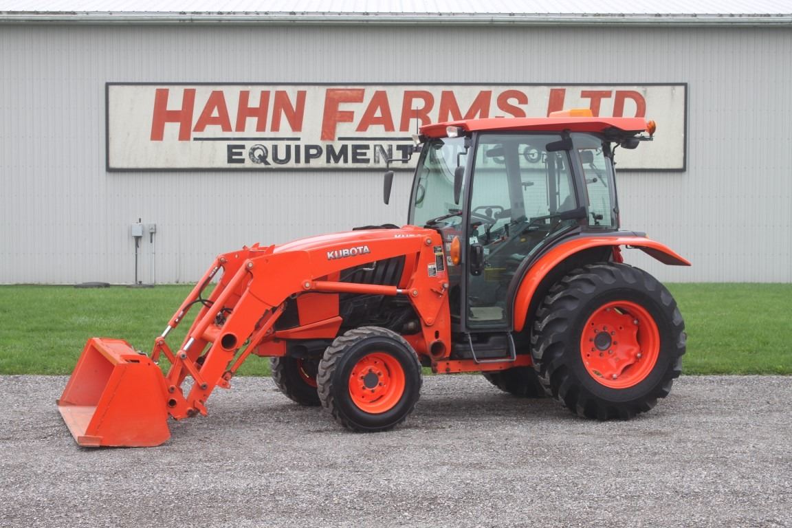 Kubota L6060 4wd compact tractor, cab, air, LA1055 loader, front ...