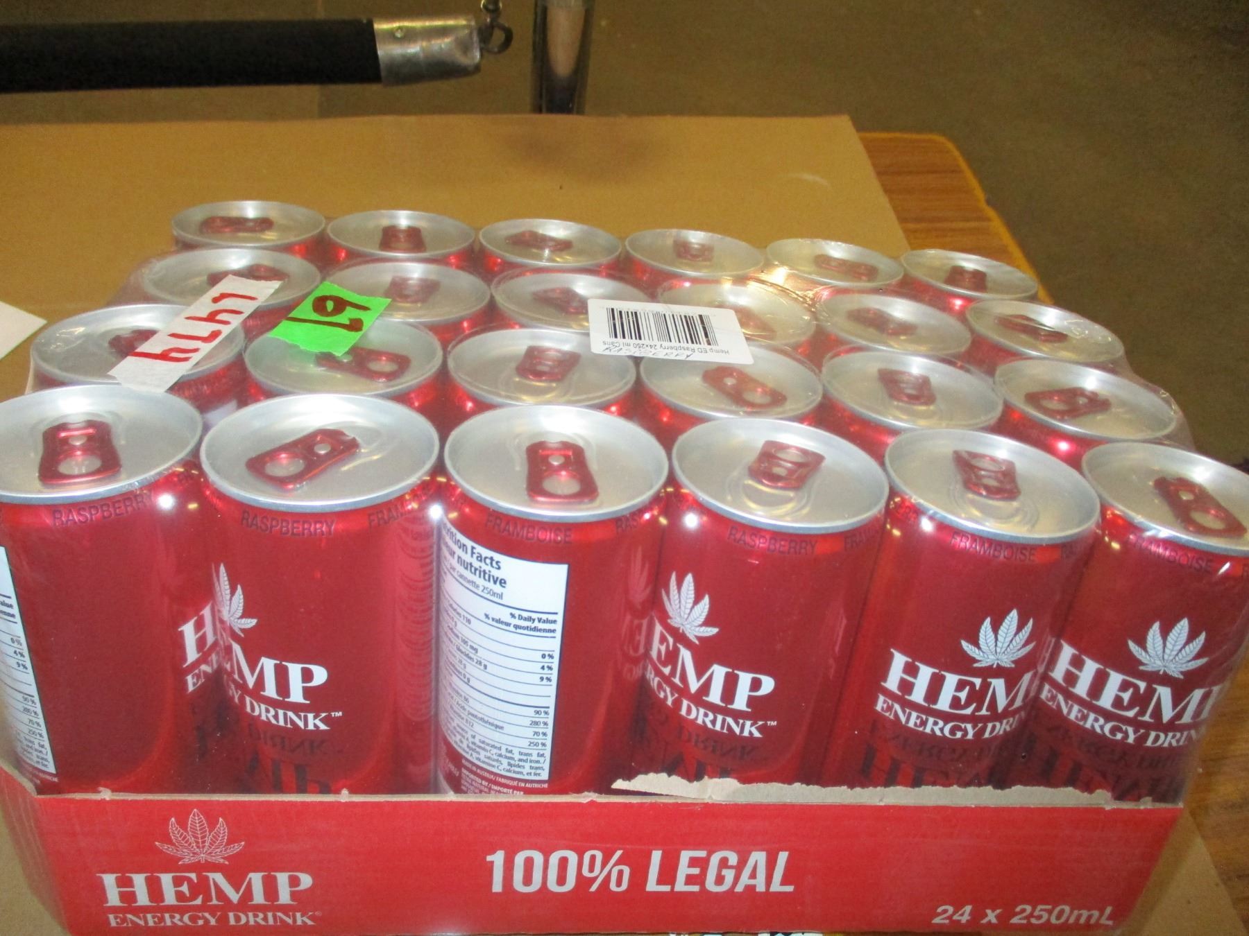 RASPBERRY HEMP ENERGY DRINK (24 CANS) - PER CASE