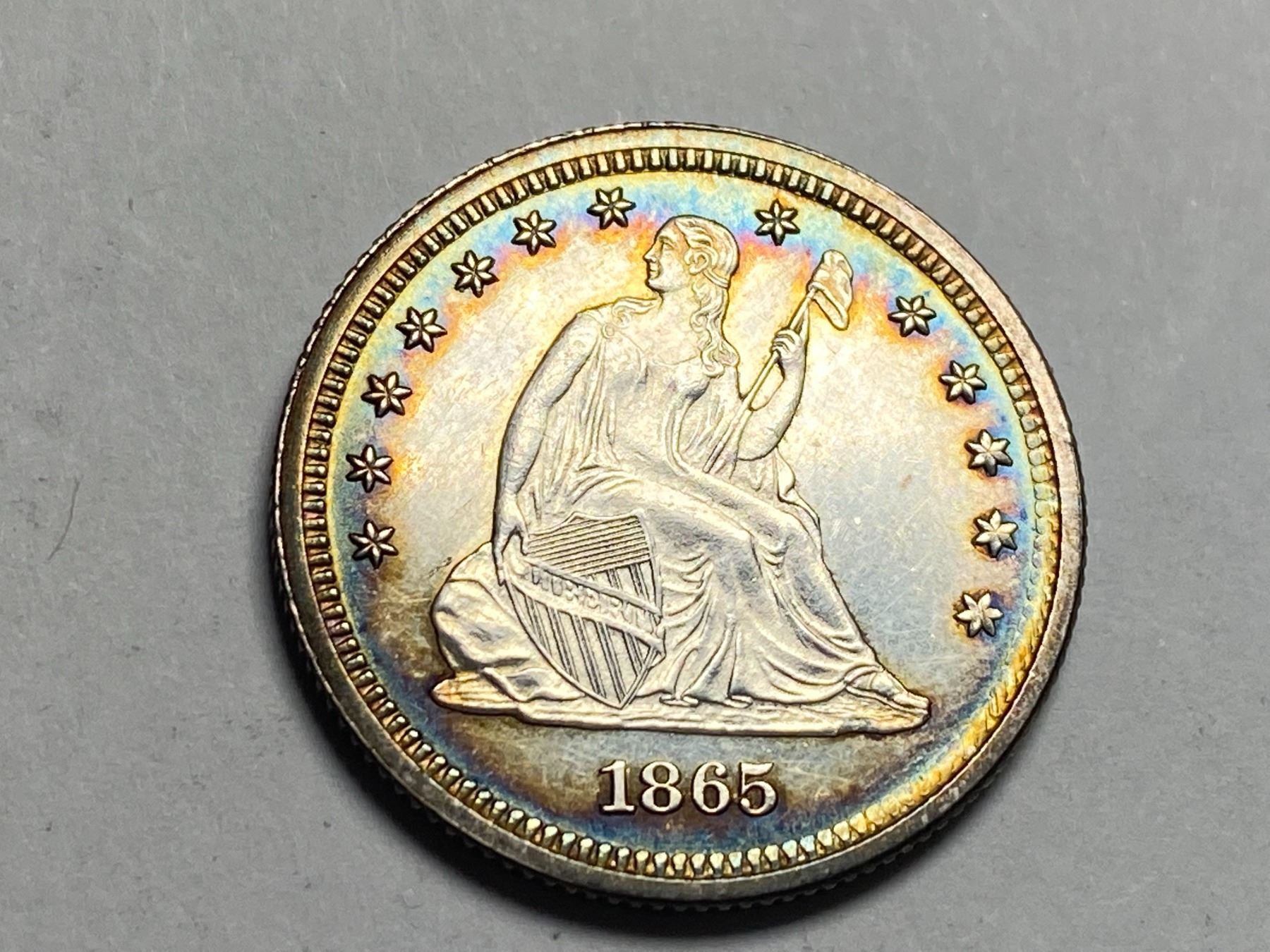 1865 Seated Liberty Quarter