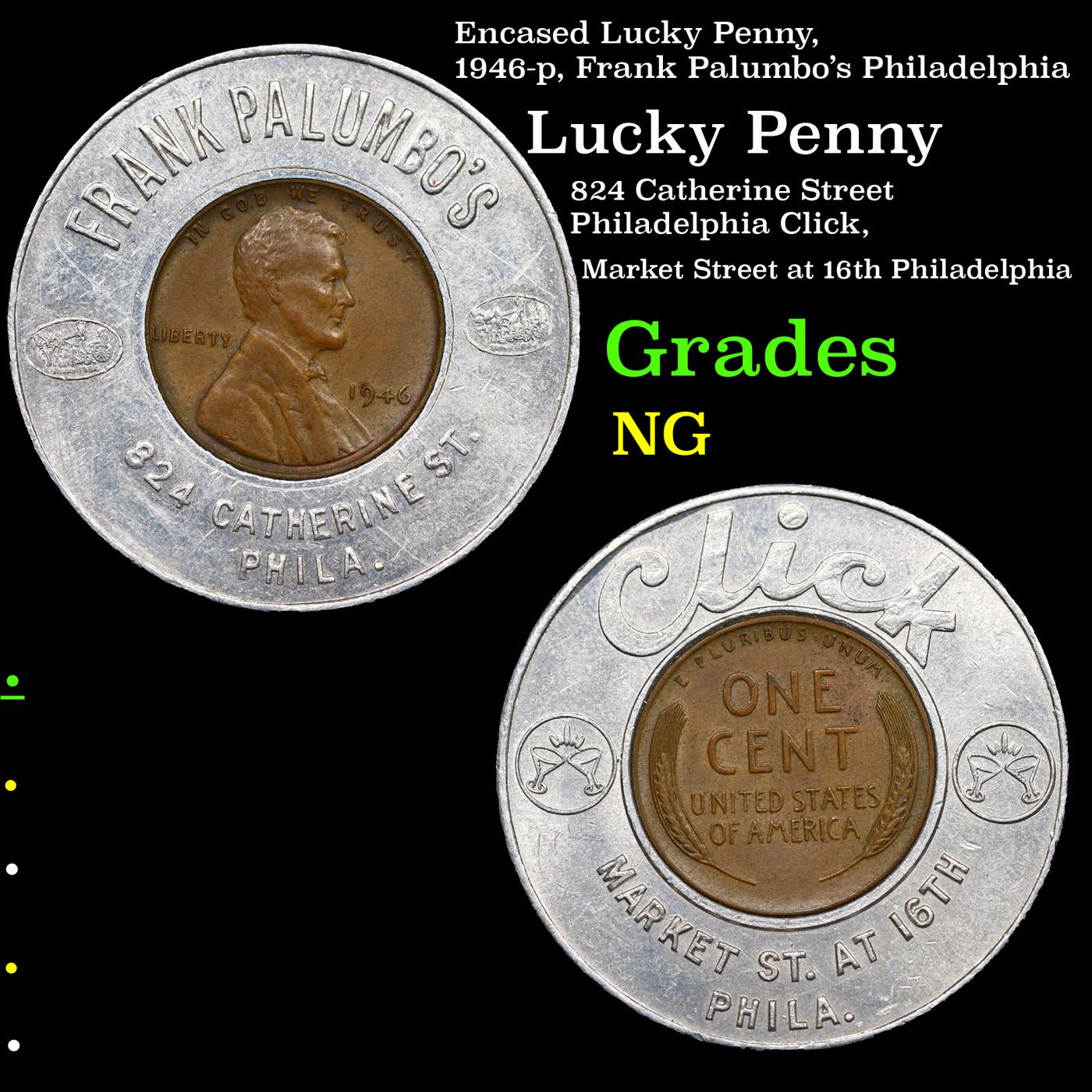 Encased Lucky Penny, 1946-p, Frank Palumbo’s Philadelphia