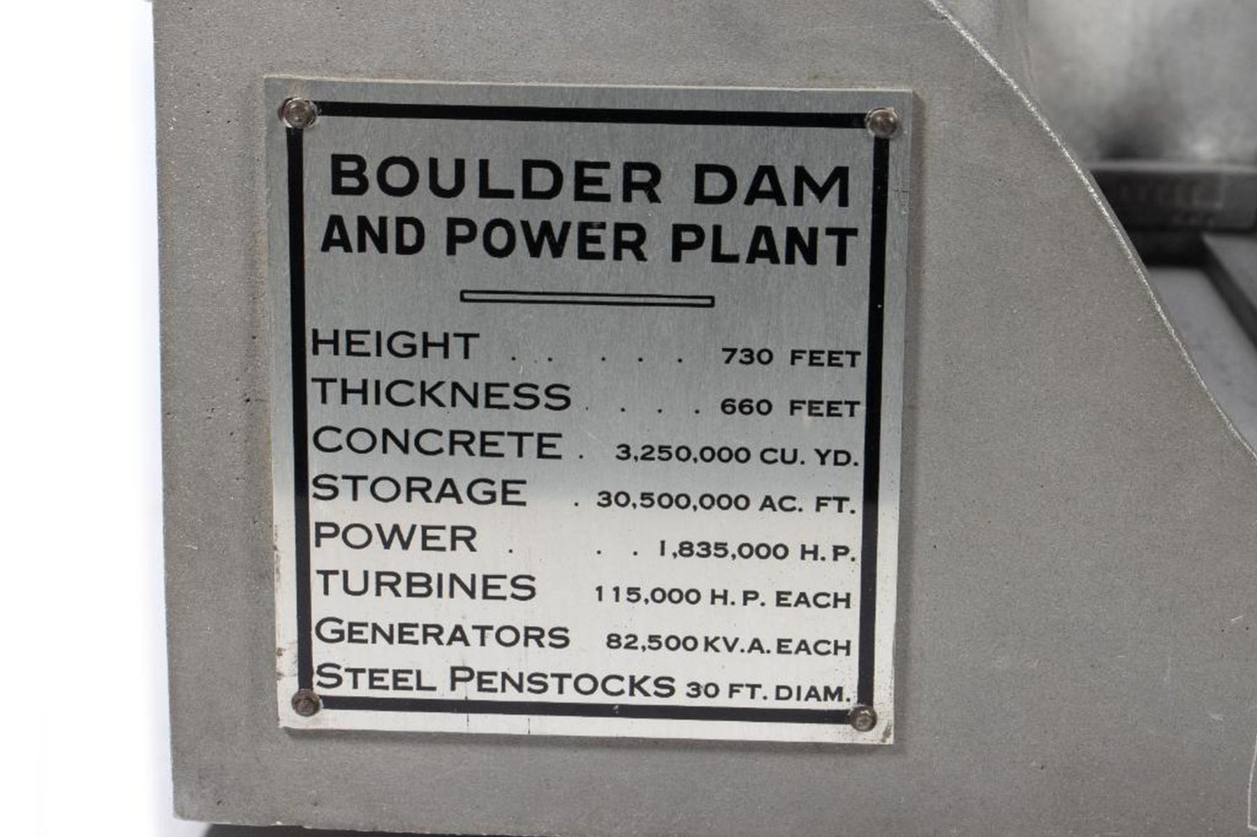 Presentation model of Boulder Dam