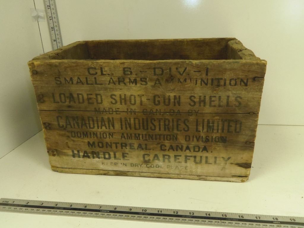 Wooden Box Loaded Shot Gun Shells
