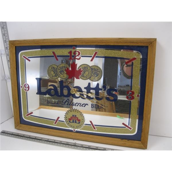 Barware Labatt's Framed Mirror/Clock