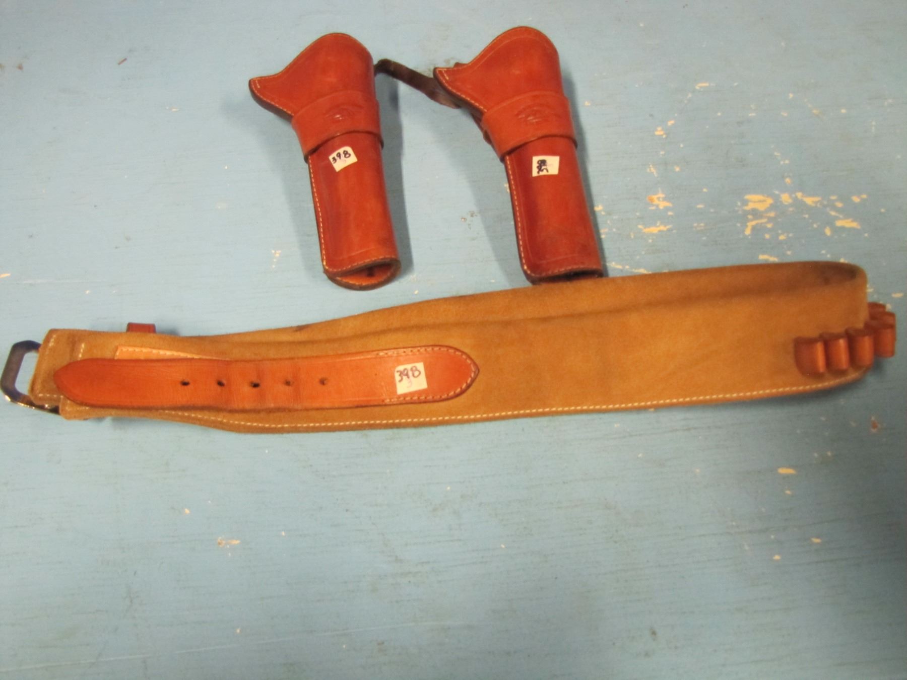 Black hills leather/Laredo/TX. 2 gun rig. MKD 45cal (35) suede belt ...