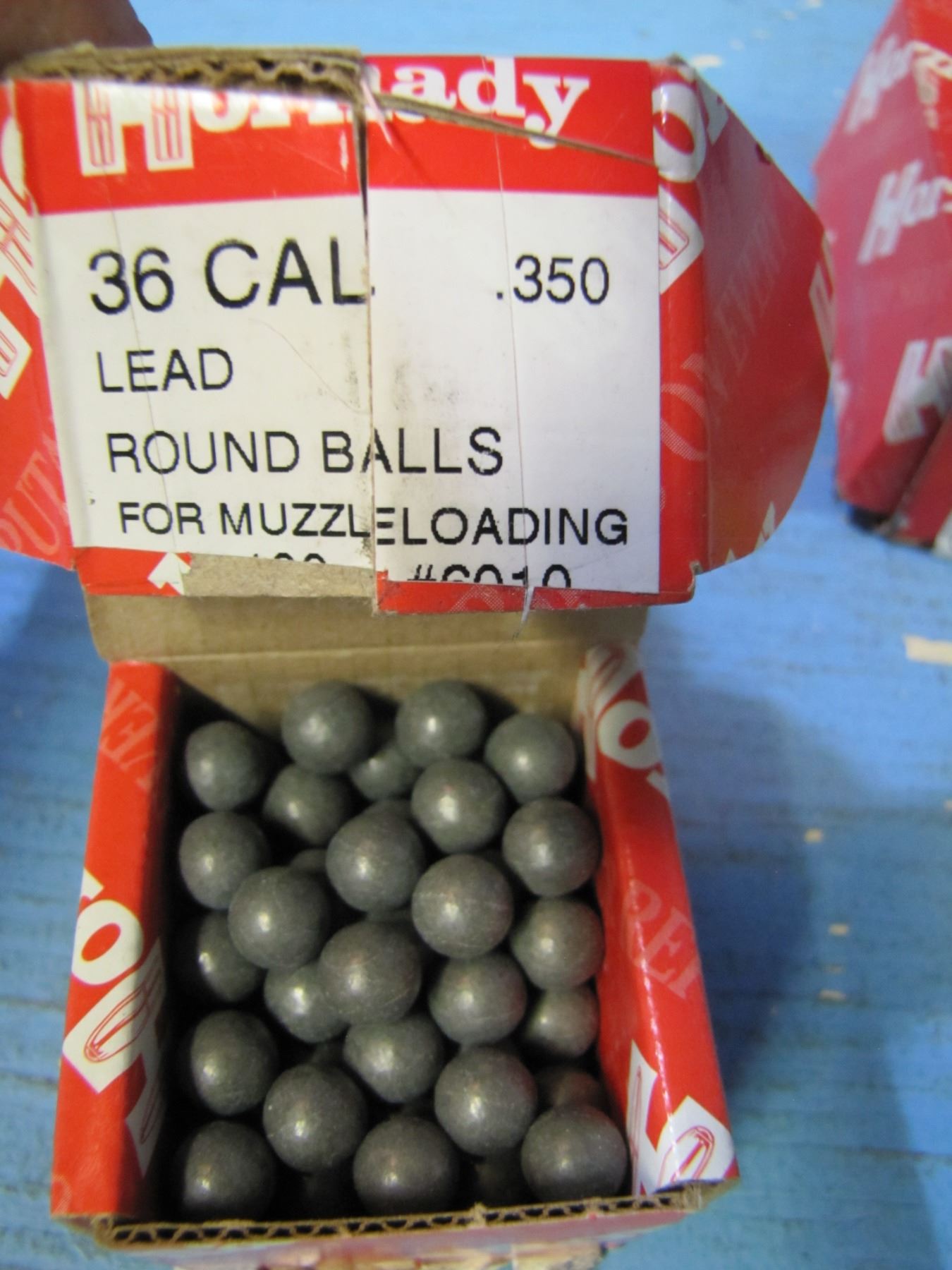44 calibre, 36 calibre, 50 calibre, and .375 round ball bullets