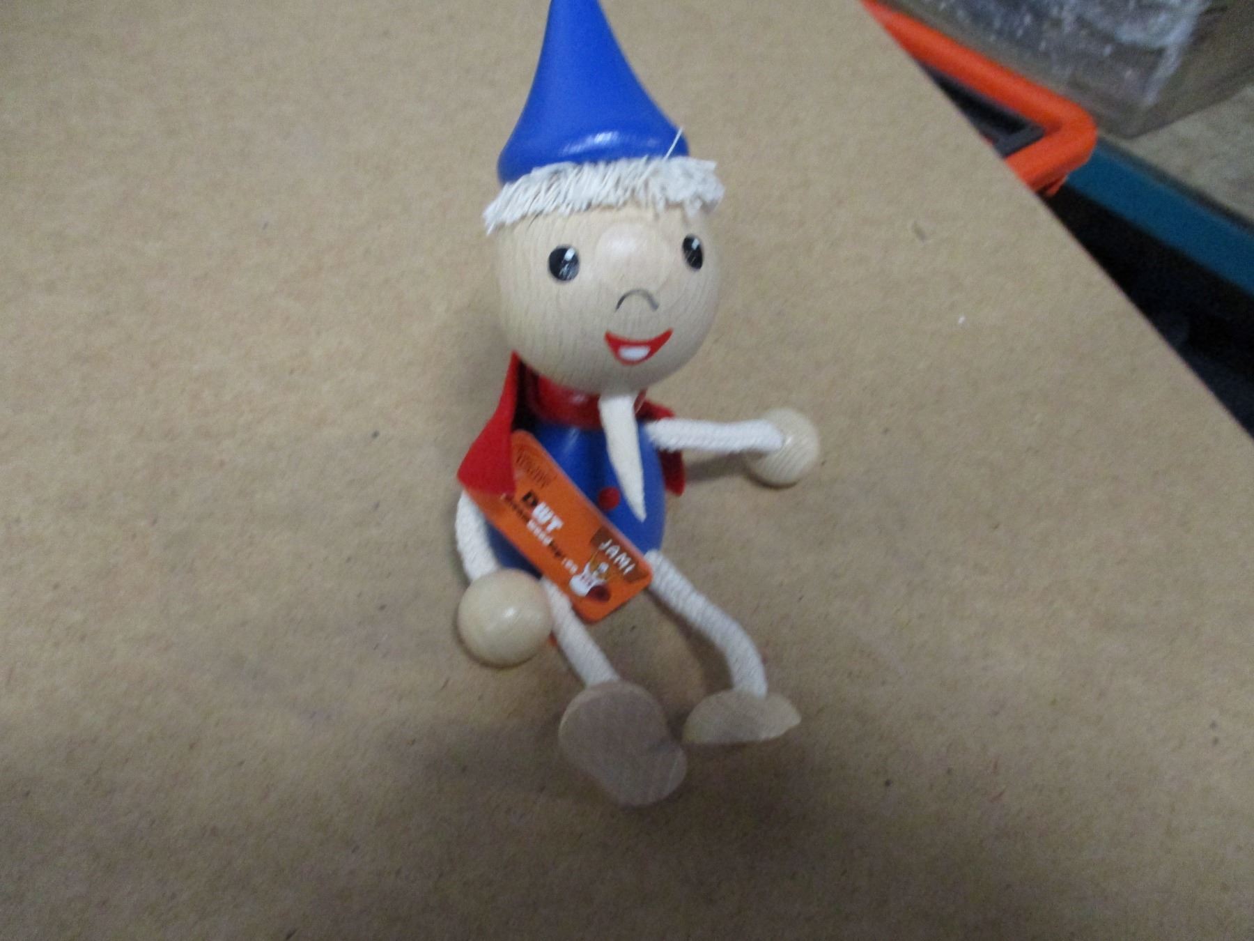 NEW: SITTING DWARF WOODEN TOY (APPROX. 4")