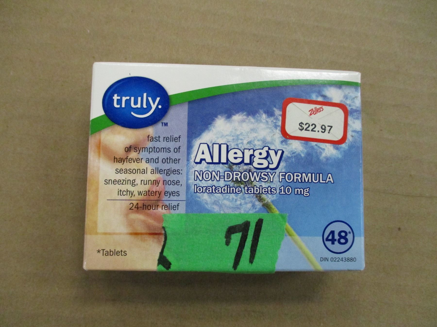 NEW (SHELF PULLS): TRULY ALLERGY TABS (48 TABLETS) - PER BOX