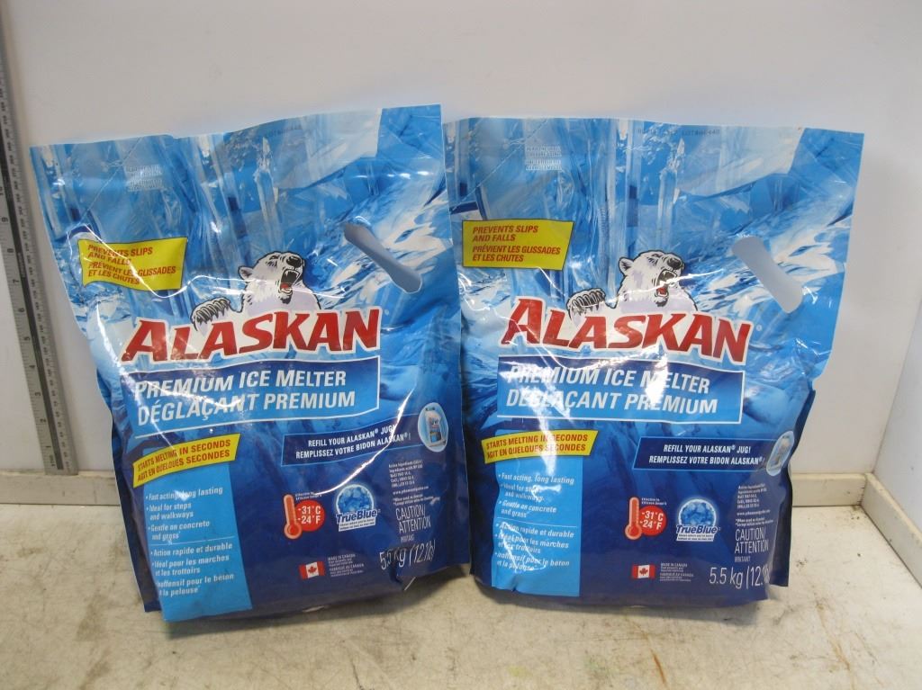 Two Alaskan Premium Ice Melter 5.5kg Bags