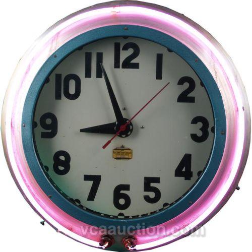 Antique Neon Clock - Double Ring- Approx. 28",