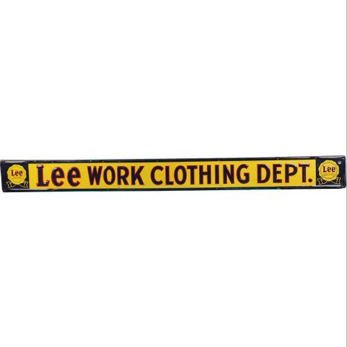 Lee Work Clothing Embossed Tin Sign 6"x60"