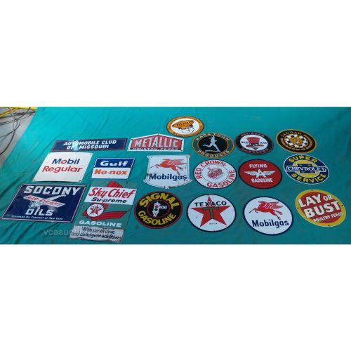 Lot Of 18 Mostly Reproduction Porcelain Signs Including