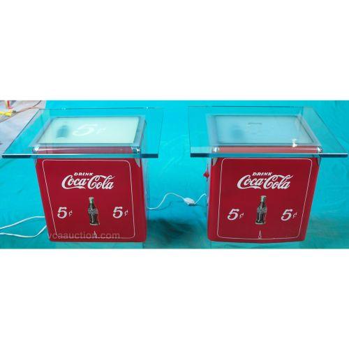 Lot Of 2 Custom Coca Cola Furniture End Tables, Restore