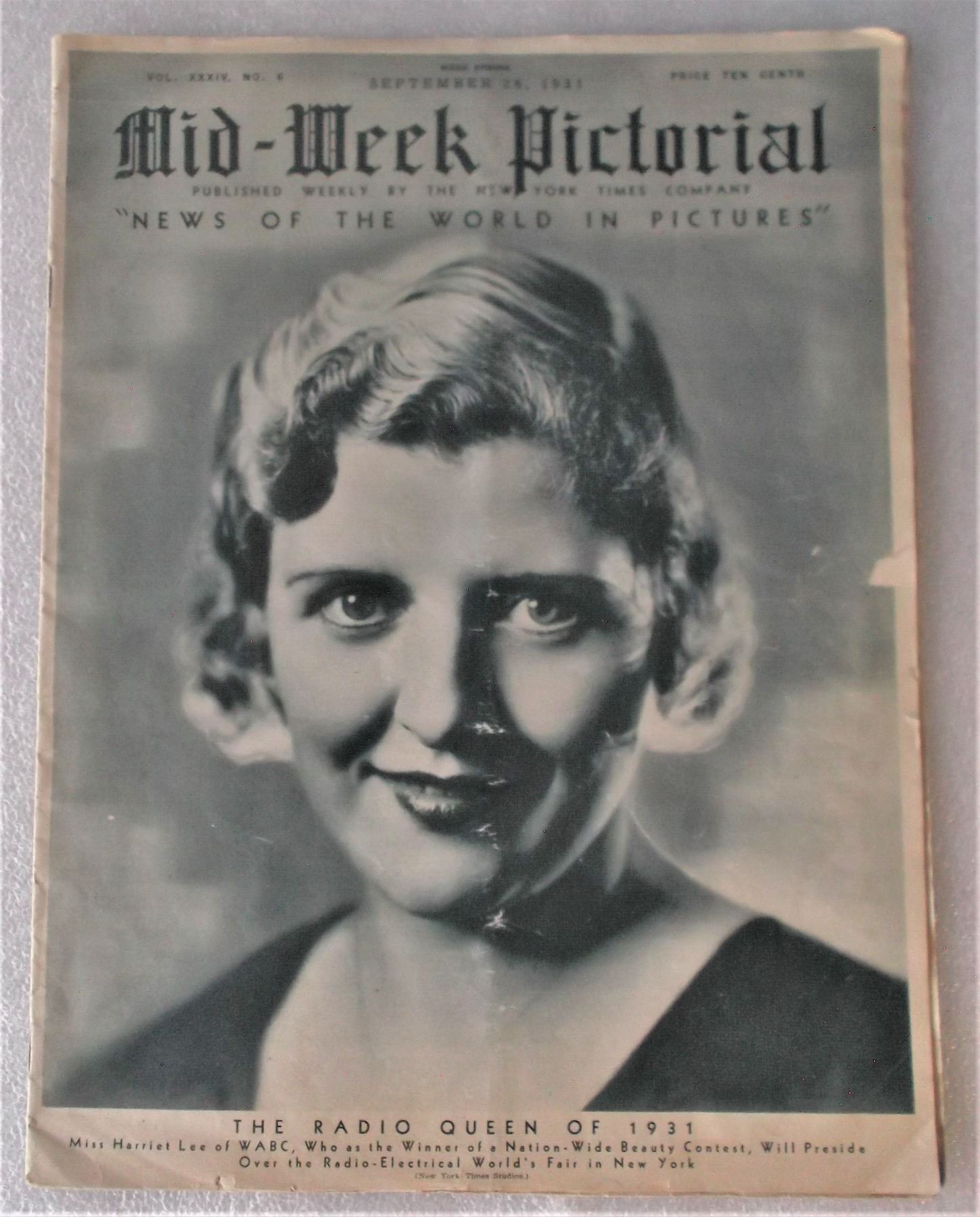 Mid-Week Pictorial - The Radio Queen of 1931 Miss Harriet Lee - Week of ...