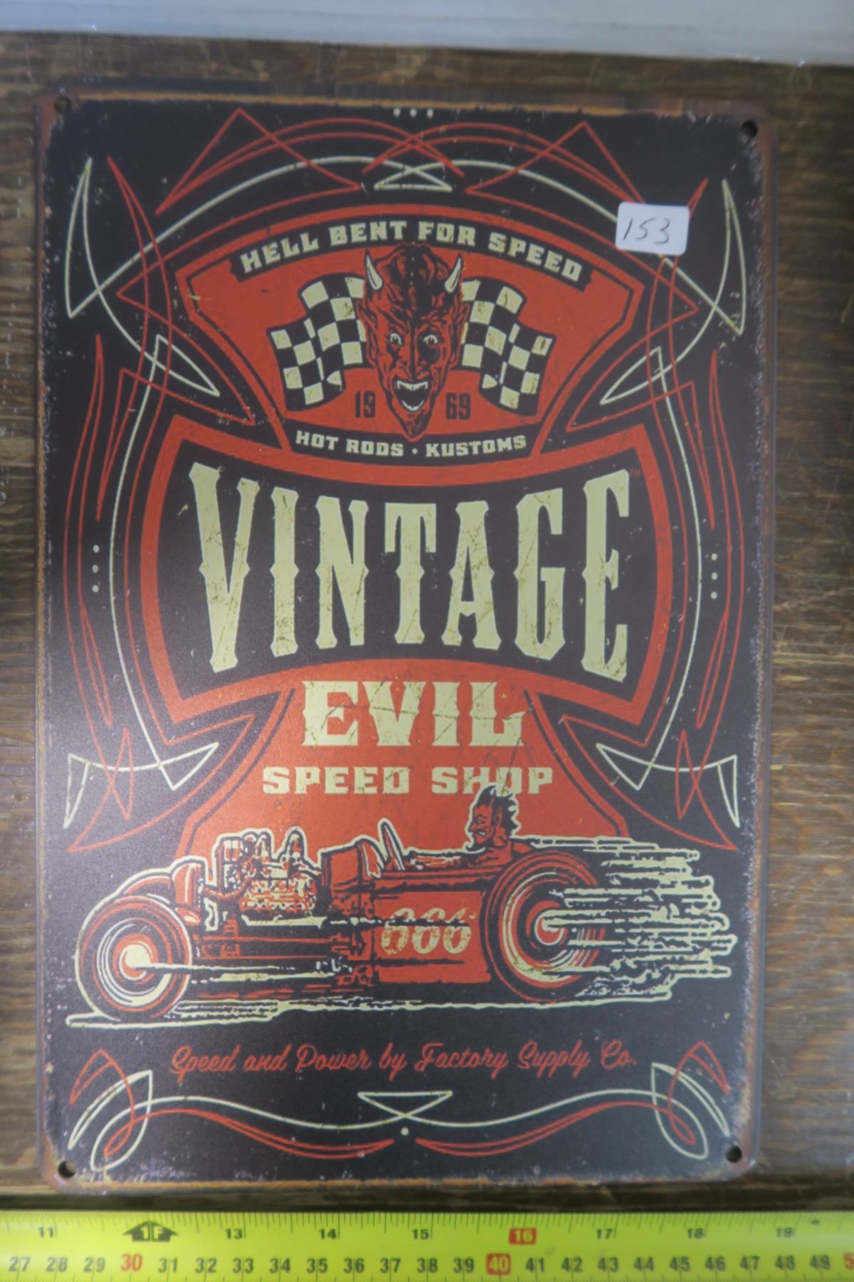 Vintage Evil Sign - Schmalz Auctions