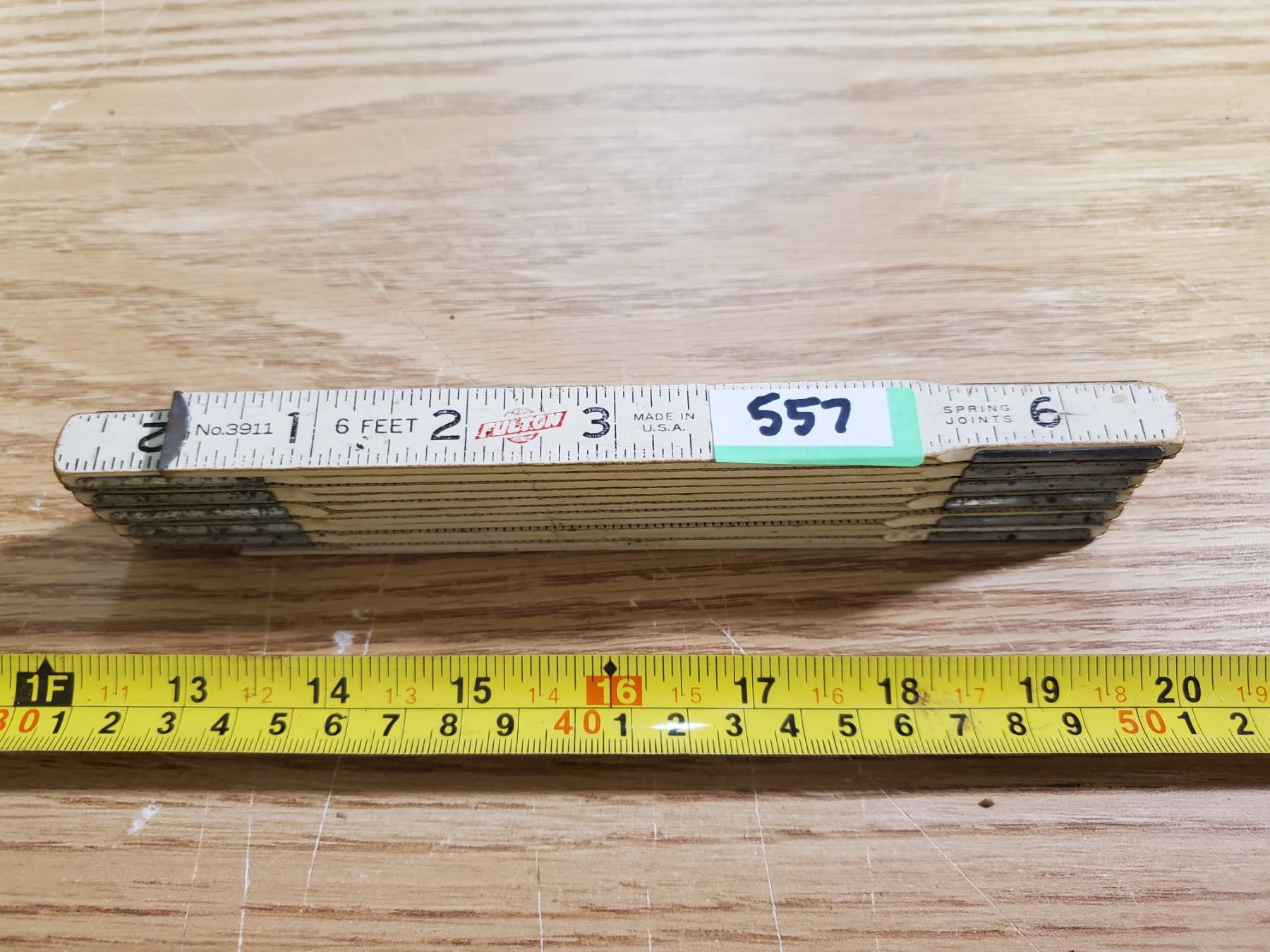 Fulton 6 feet #3911 folding ruler w/ spring joints USA