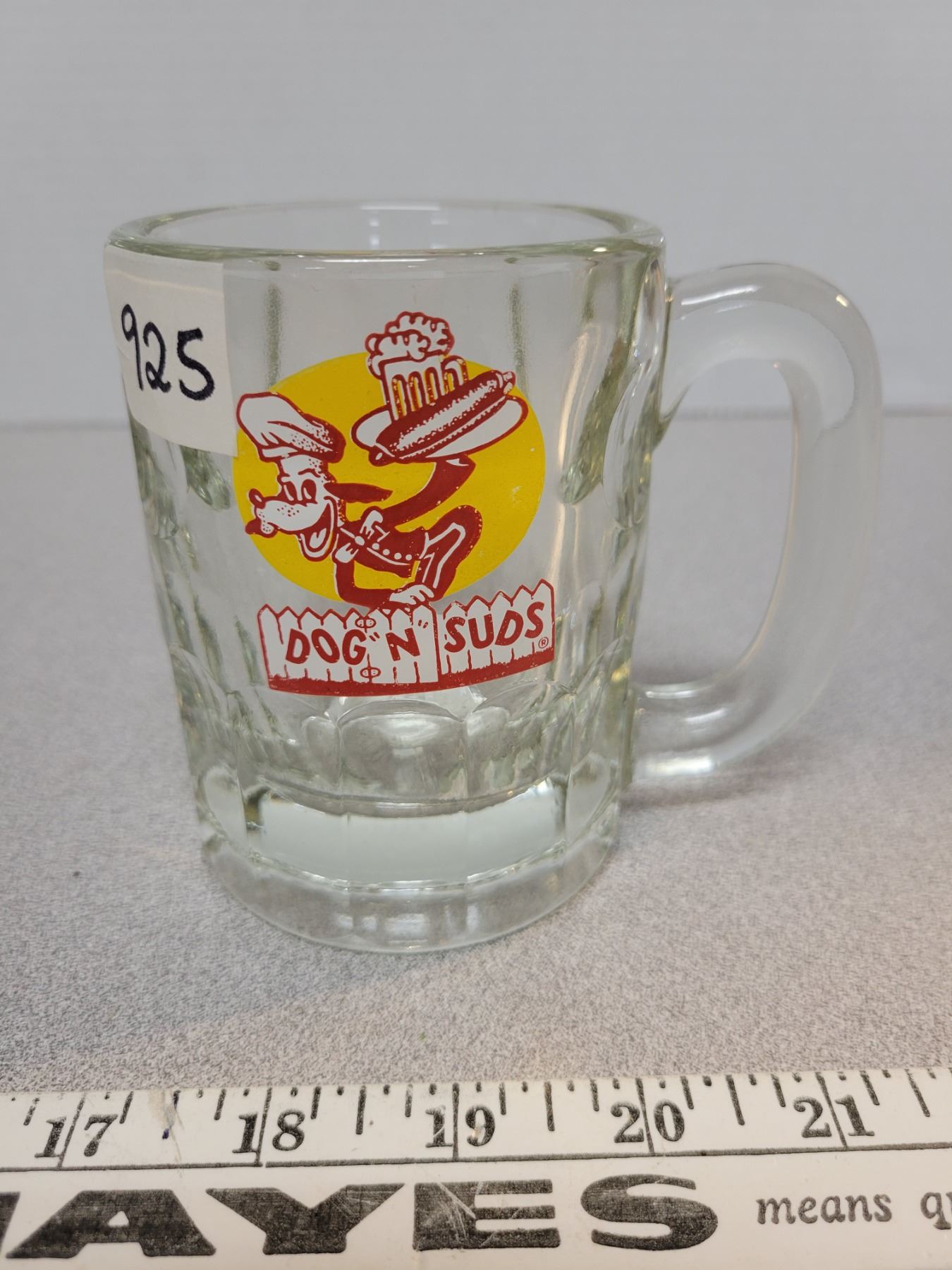 Vintage Dogs 'n' suds mug 4.5" tall - heavy - Schmalz Auctions
