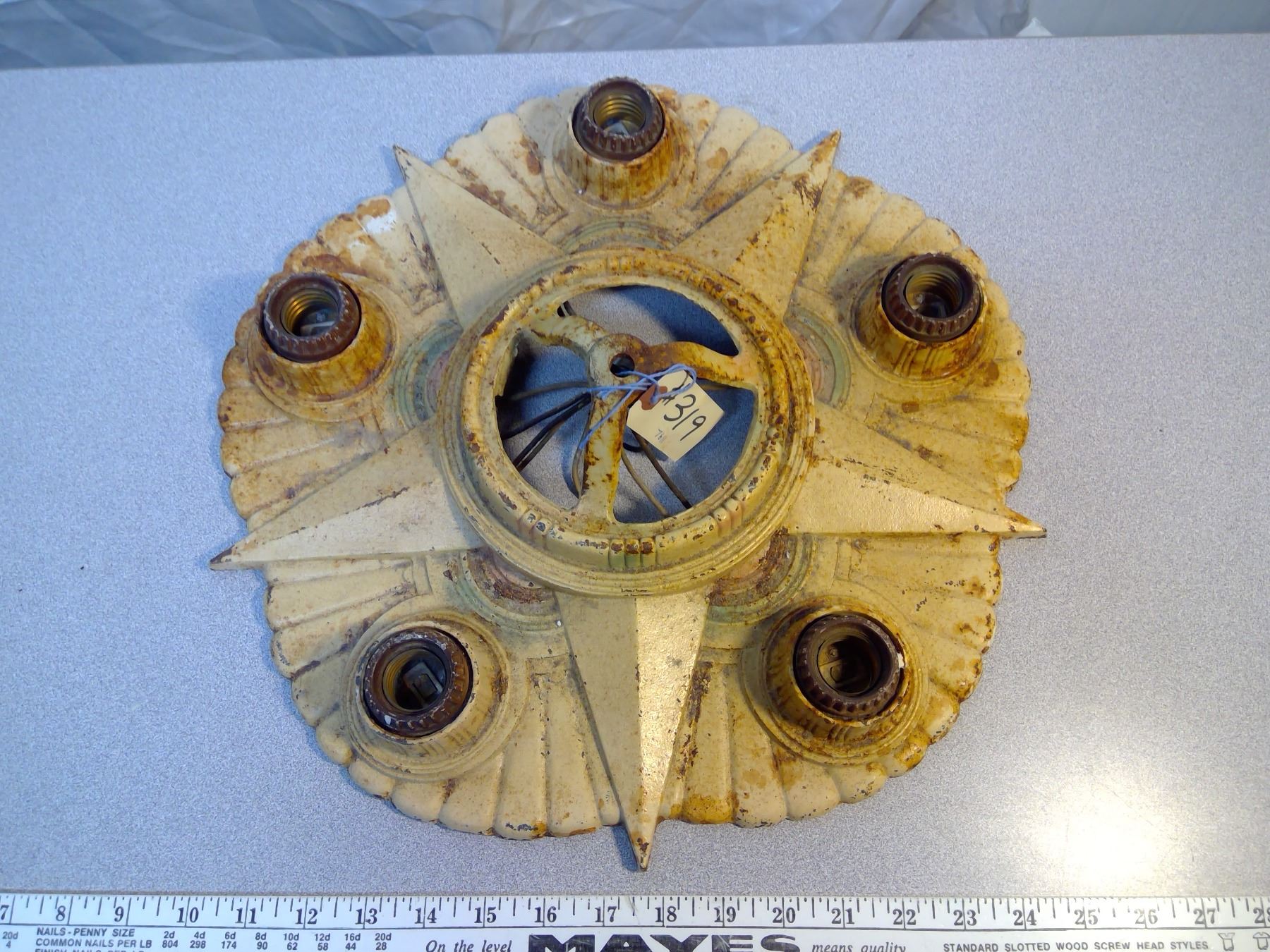 319. Cast light fixture, circa 1910