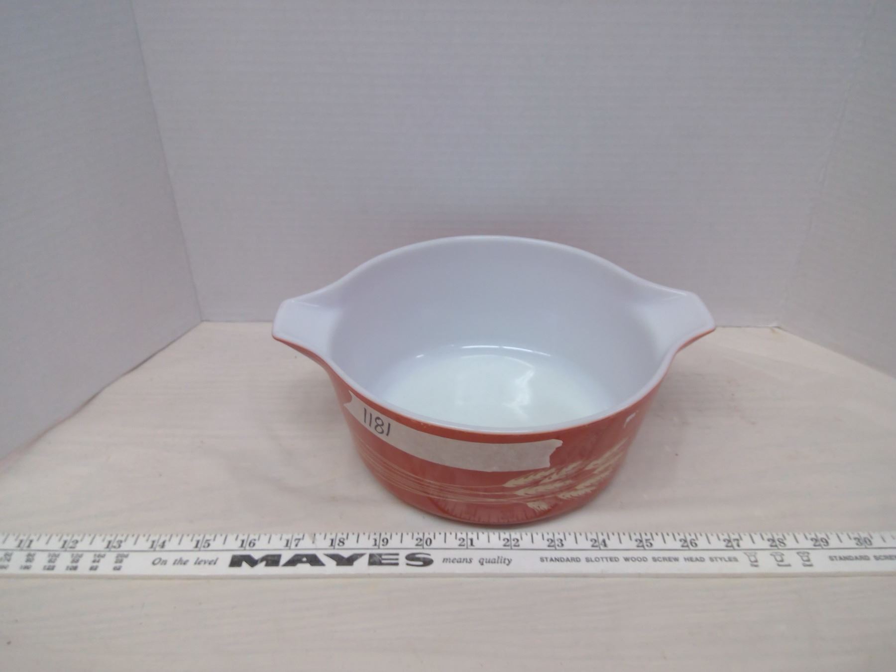 Pyrex Casserole Dish, Brown Wheat Design