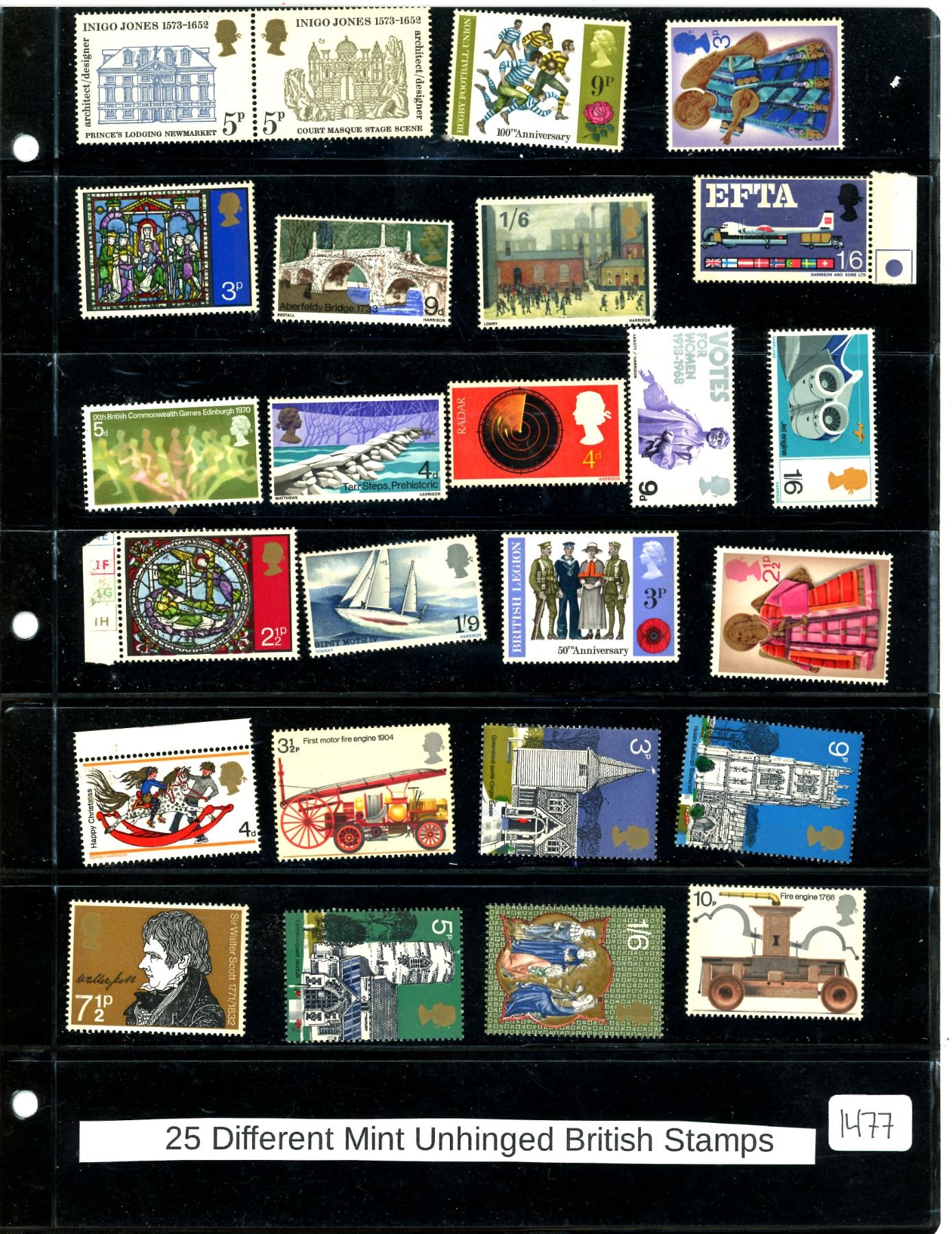 30 different mint unhinged British stamps - Schmalz Auctions