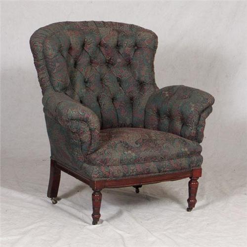 VICTORIAN TURKSISH STYLE OVERSTUFFED CHAIR