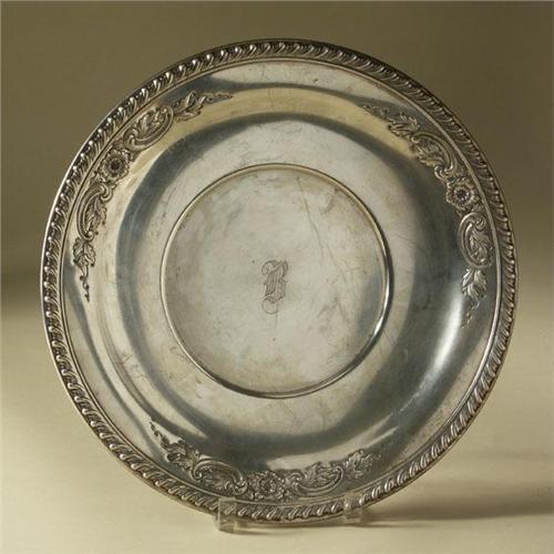 WALLACE MONOGRAMMED STERLING SILVER PLATTER