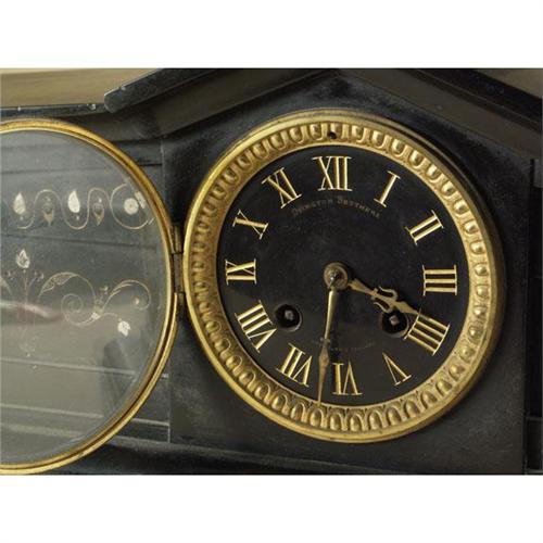 JAPY FRERES SLATE MANTLE CLOCK C.1900