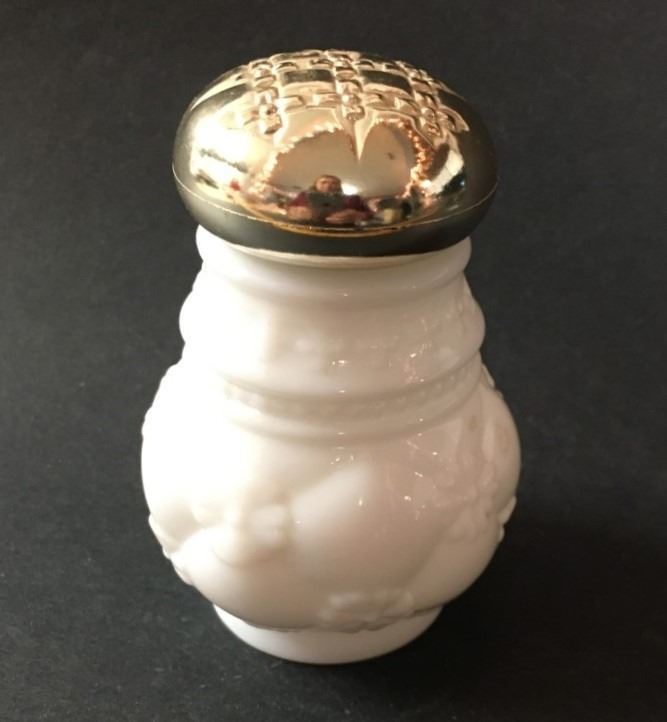 Vintage Avon Moonwind Powder Sachet Milk Glass Bottle Jar 1.25 Oz. Empty