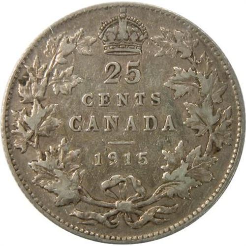 Canada 25 Cents 1915 ICCS F-15
